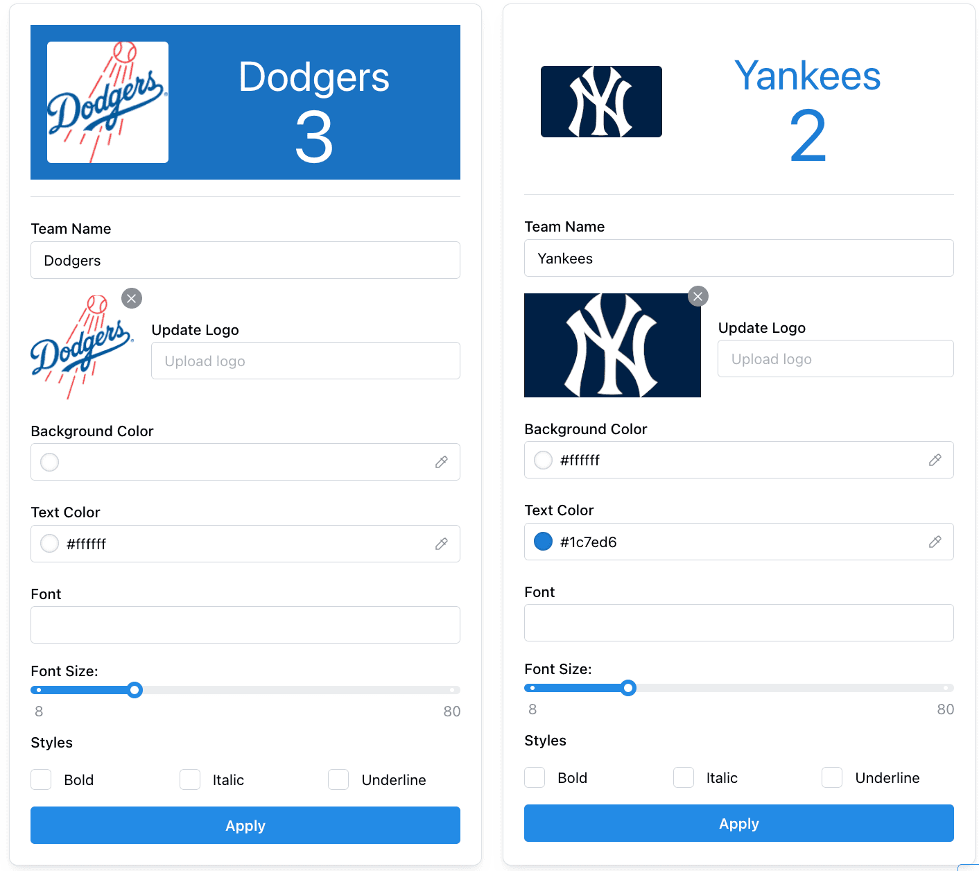 Baseball Scoreboard Online — Free Virtual Scoreboard | ScoreKeeperCo